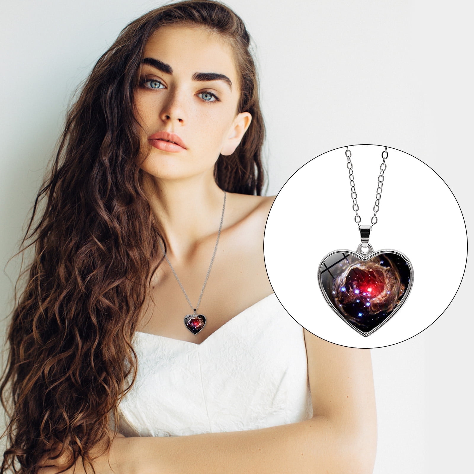 TIHLMK Initial Necklaces for Women Solar System Planet Galaxy Double ...