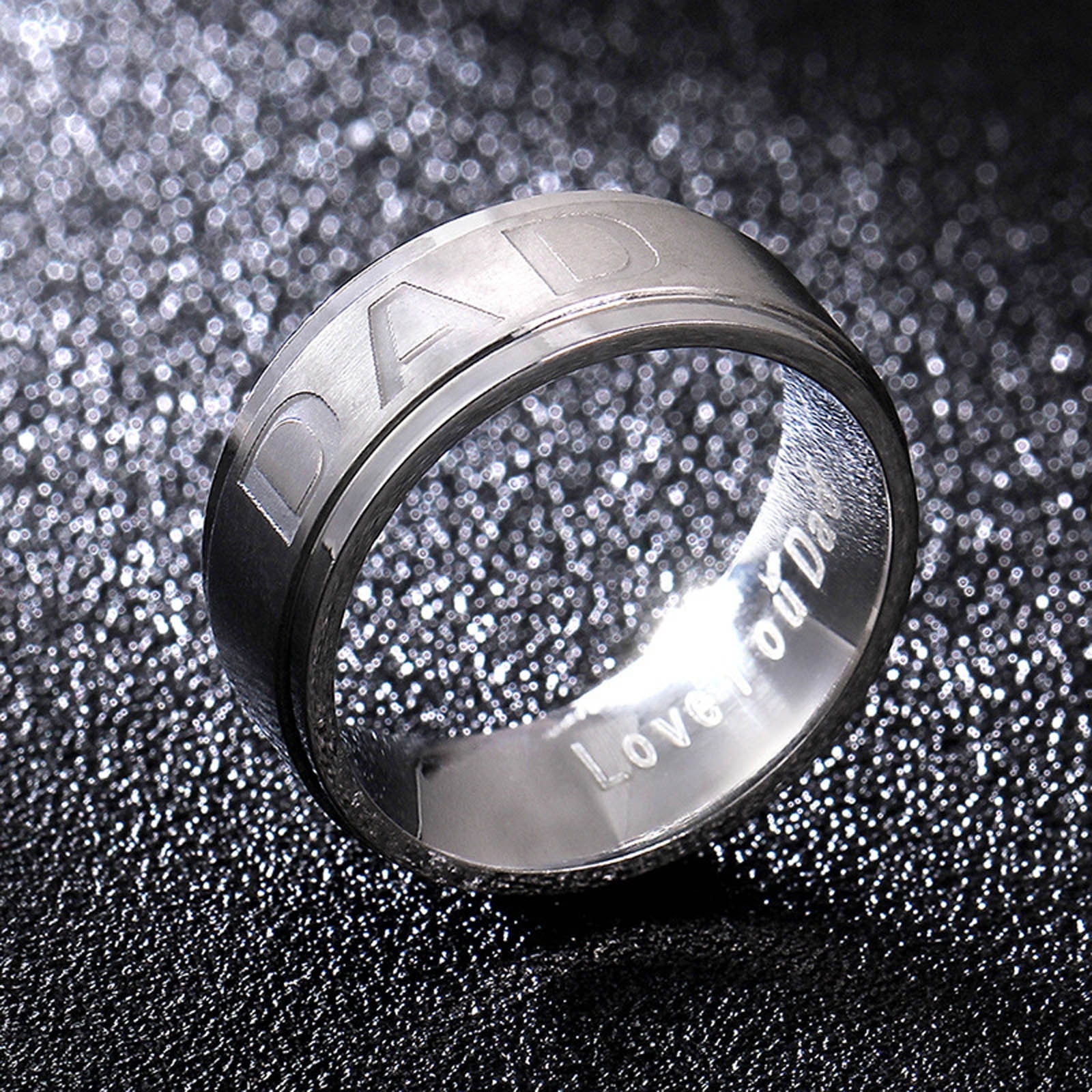 TIHLMK Mens Rings Fashion Letter DAD Ring Men's Titanium Steel Ring Jewelry Ring 1pc - Walmart.com