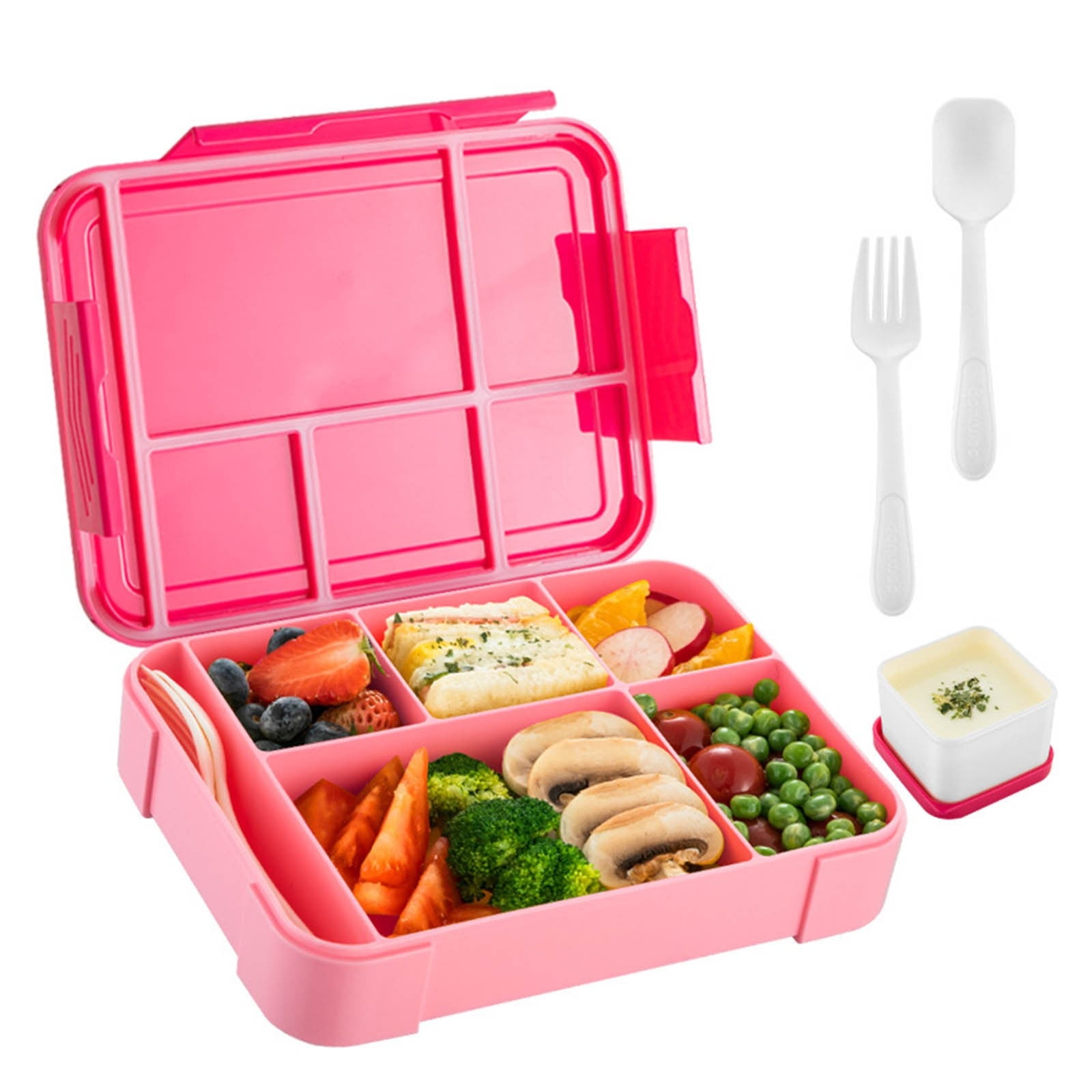 TIHLMK Microwavable Bento Lunch Box Leak-Proof Food Containers with ...