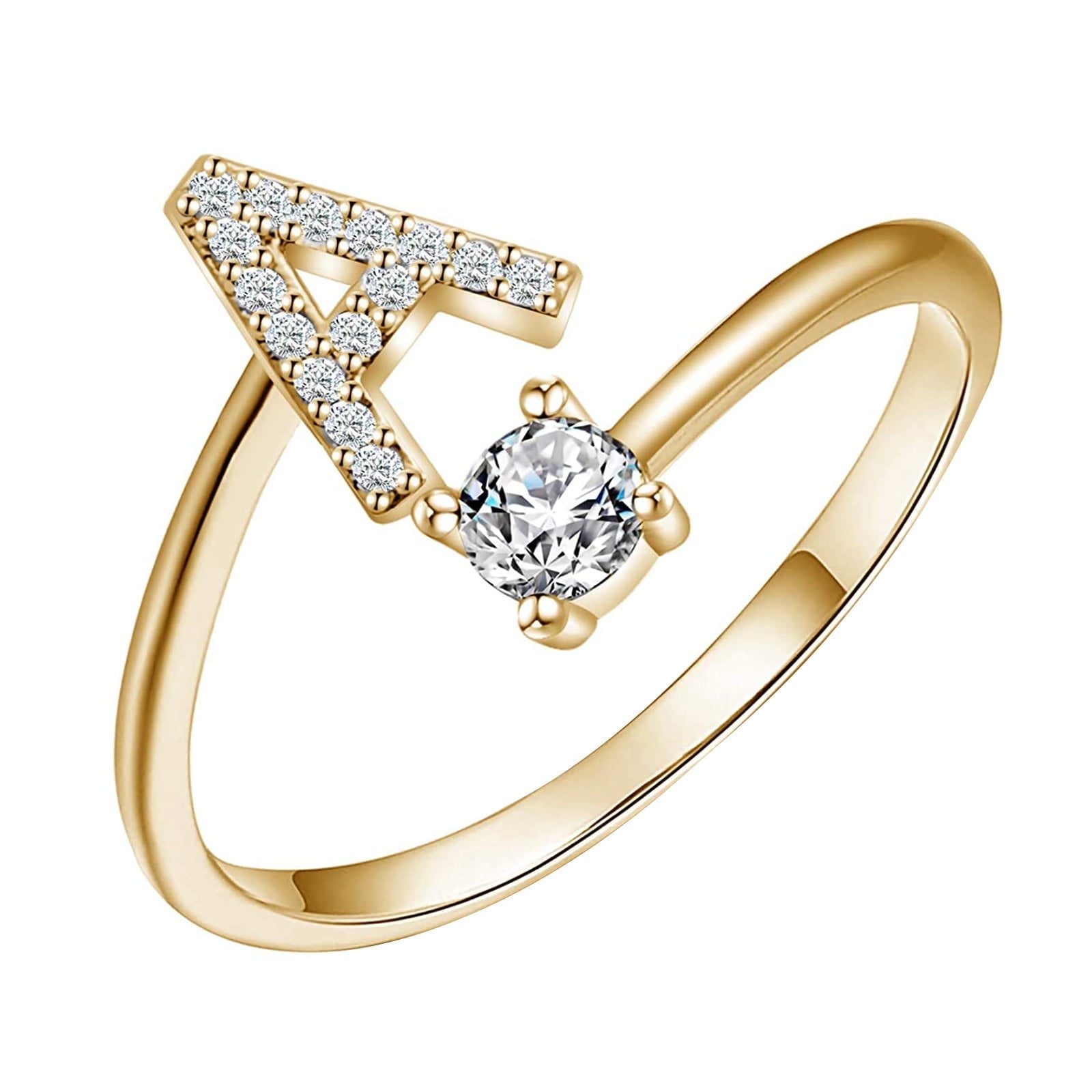 TIHLMK Ring for Women Exquisite Fashion 26 English Alphabet Style Ring ...