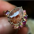 TIHLMK Rings for Fashion Retro Ladies Ring Alloy Inlaid Tourmaline ...