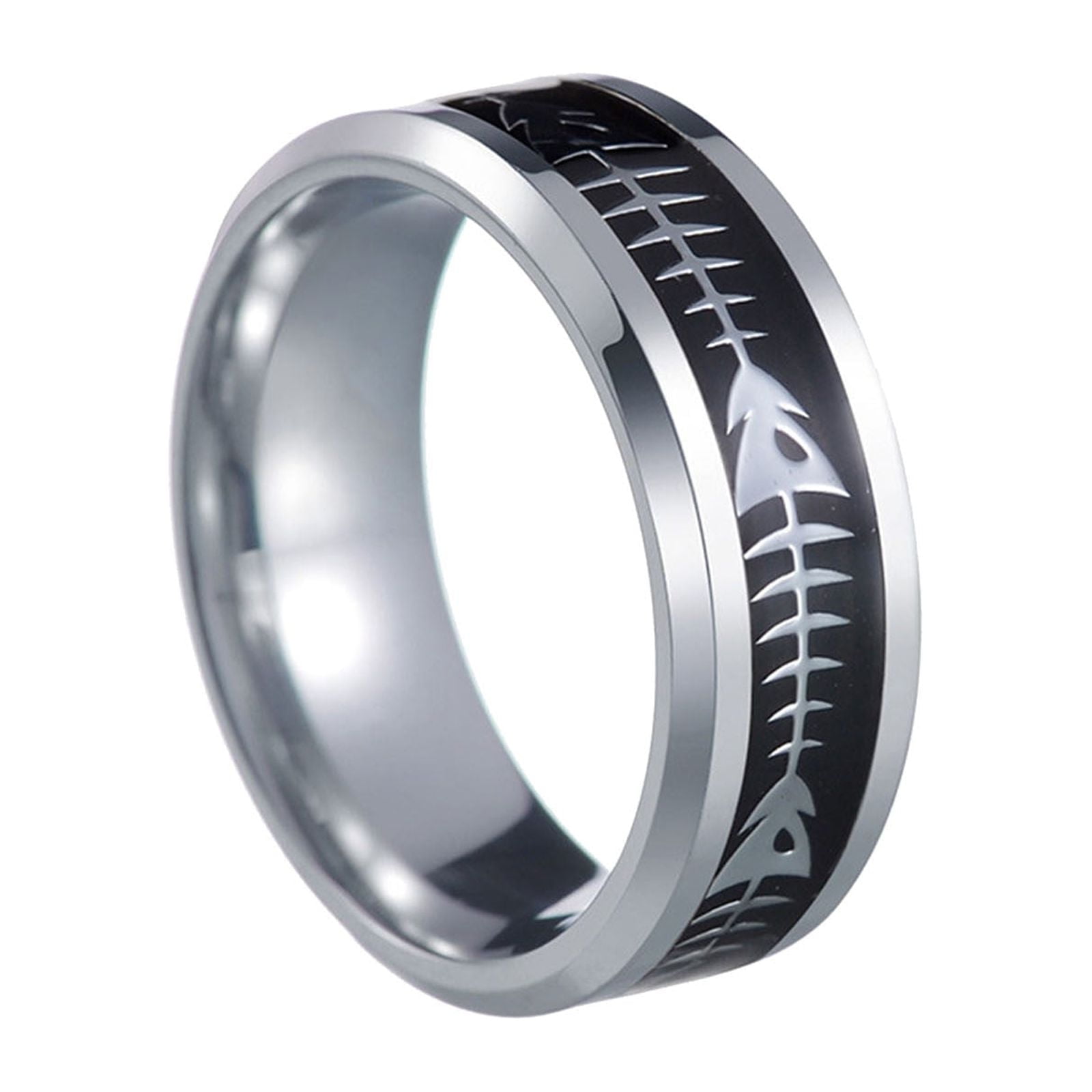 TIHLMK Sales Clearance Women's Men's Rings Spinning Rings with Fishbone ...