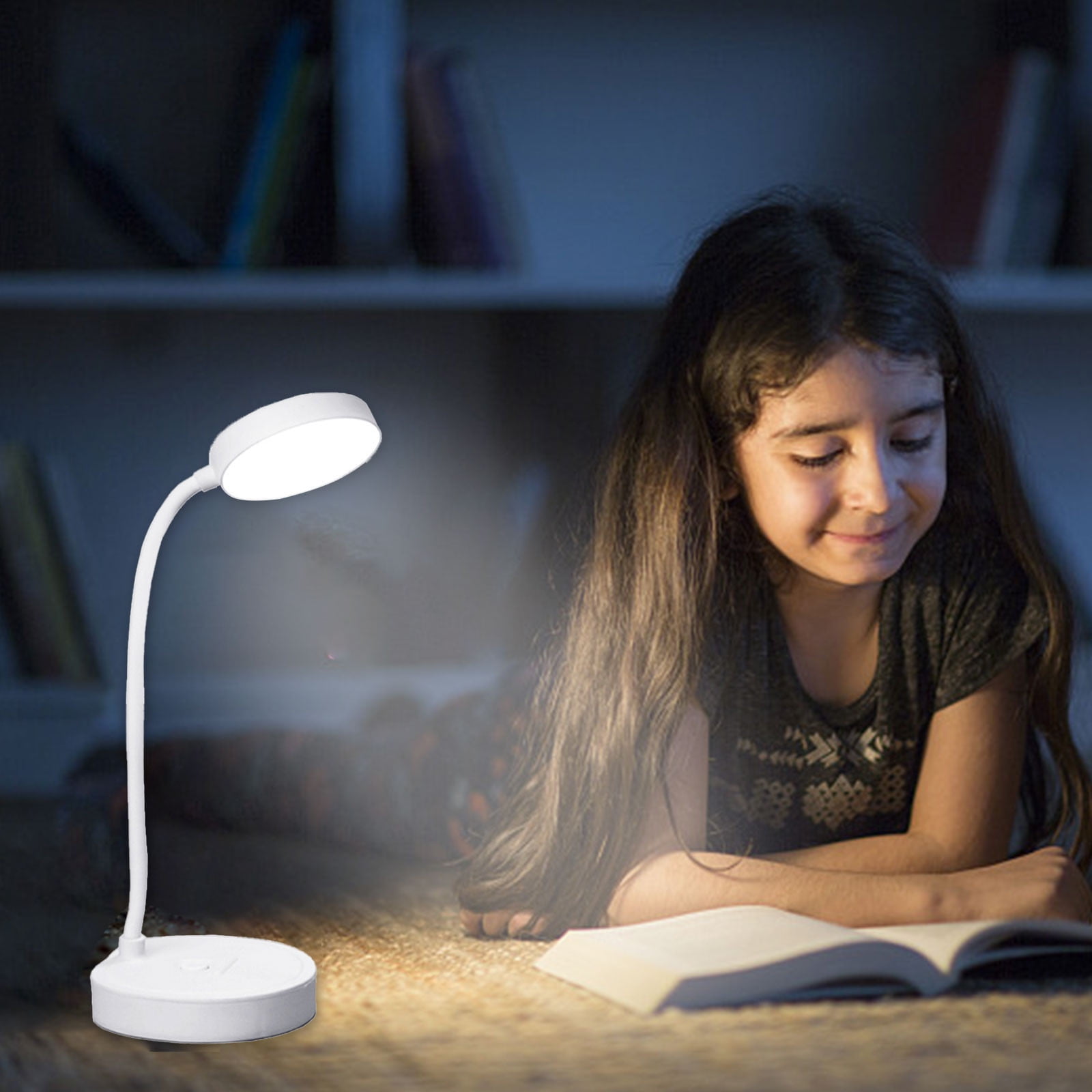TIHLMK Study Desk Lamp LED Light with USB Charging Port Eye-Care ...