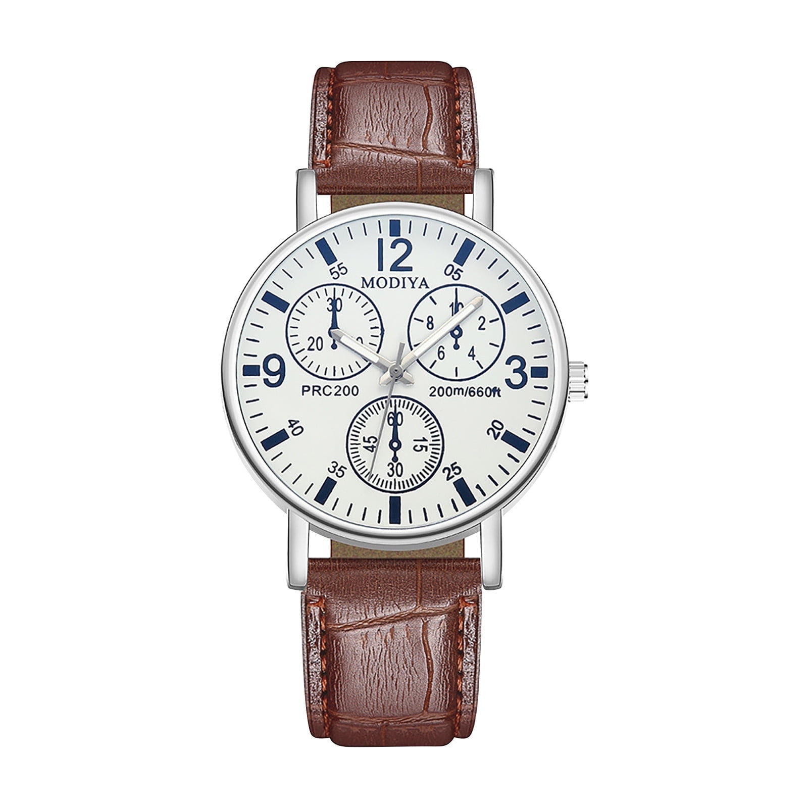 TIHLMK Watches for Men Fashion Design Leather Band Analog Alloy Quartz ...