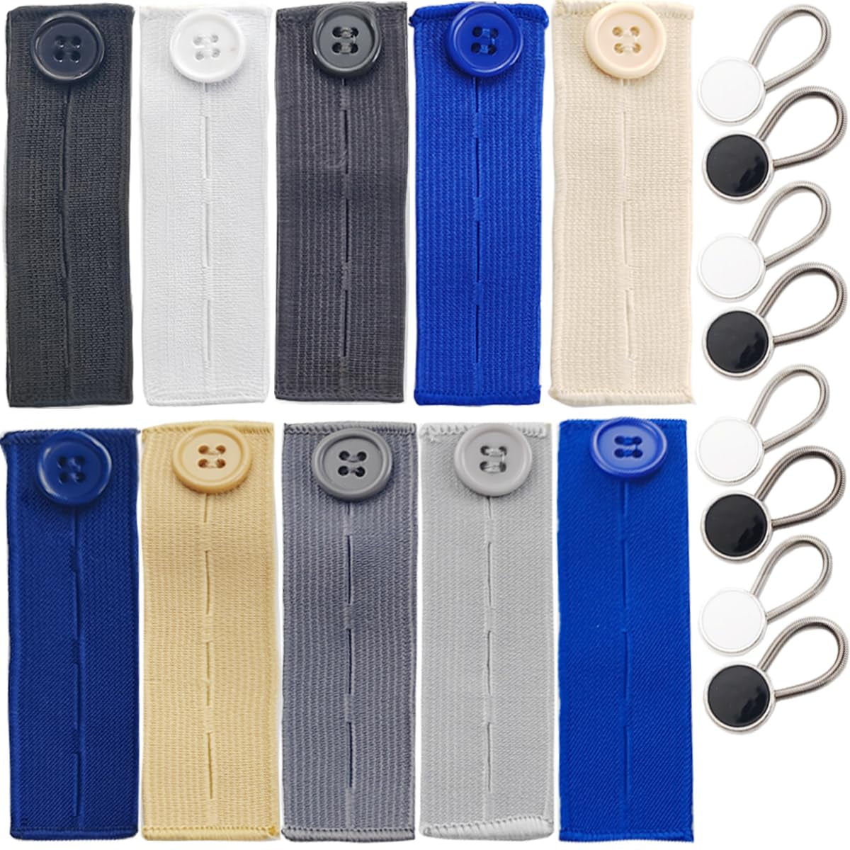 TIHOOD 22PCS Extender Button Set, Flexible Adjustable Elastic Waist ...
