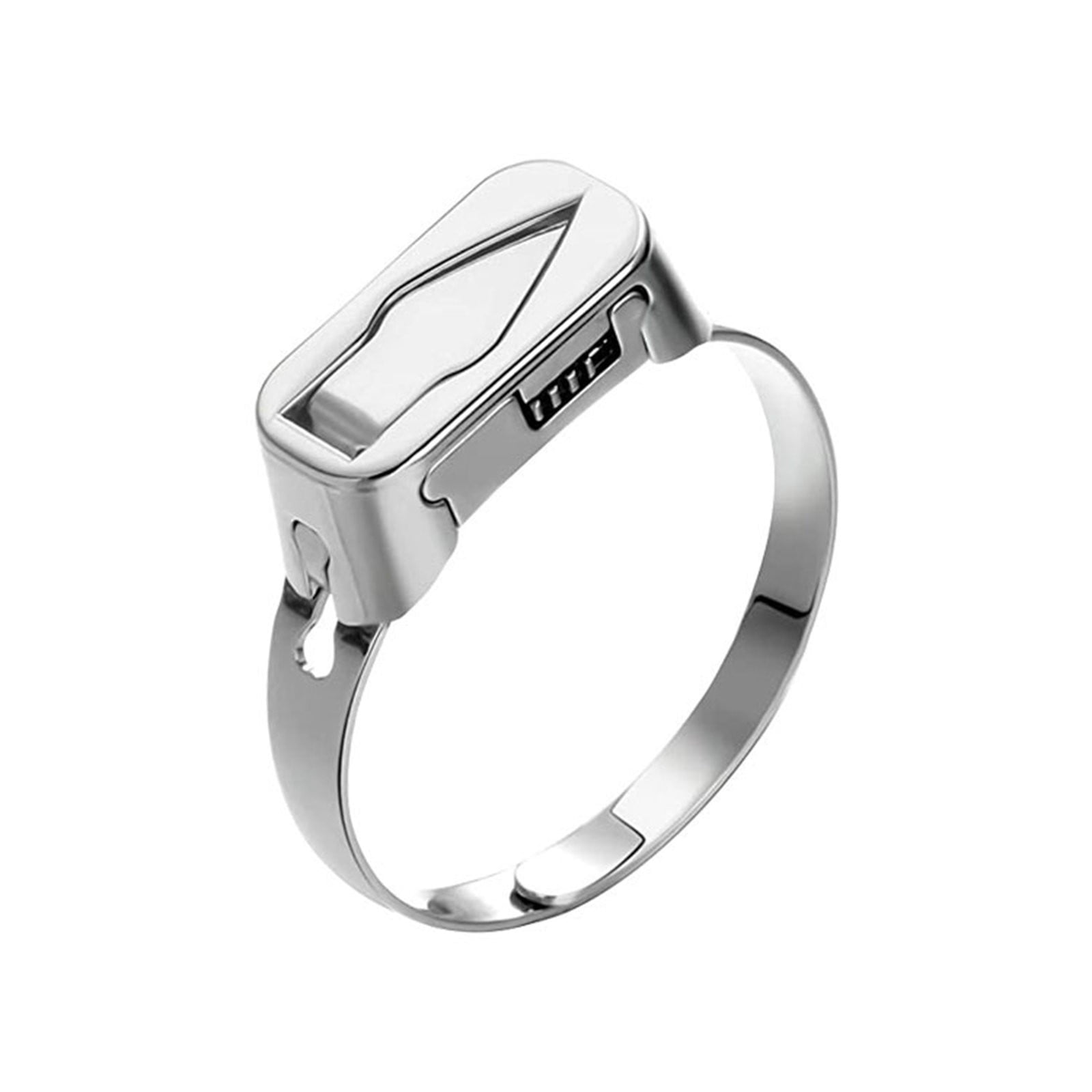 TIIFSWHS Self Ring and Men Hidden Adjustable Stainless Steel Ring Open ...