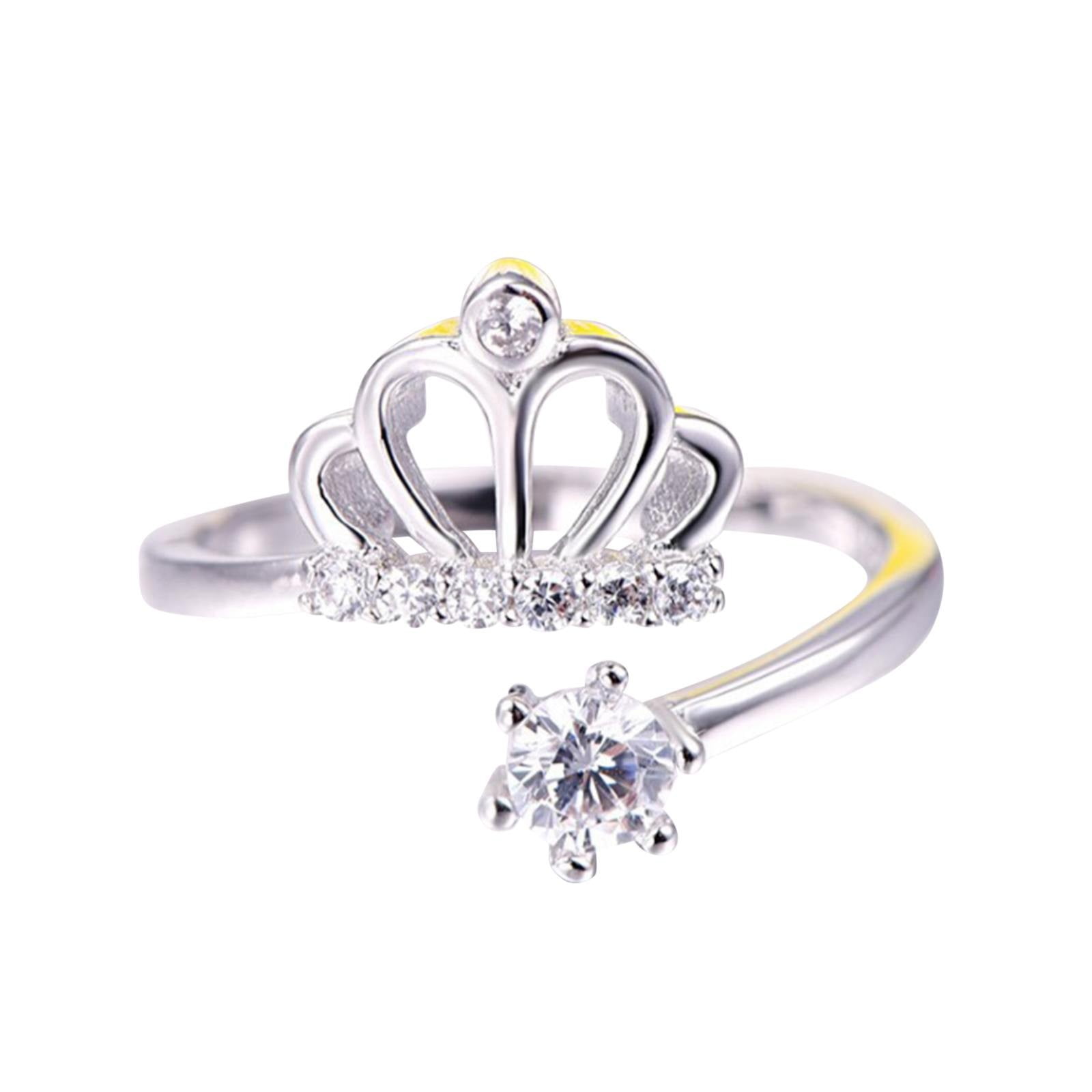 TIIFSWHS Temperament Princess Ring Creative Opening Single Ring Female ...