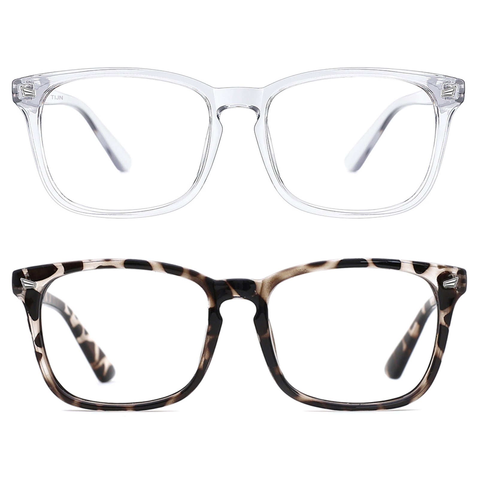 TIJN Anti Fog Blue Light Blocking Computer Nerd Square Glasses Unisex ...