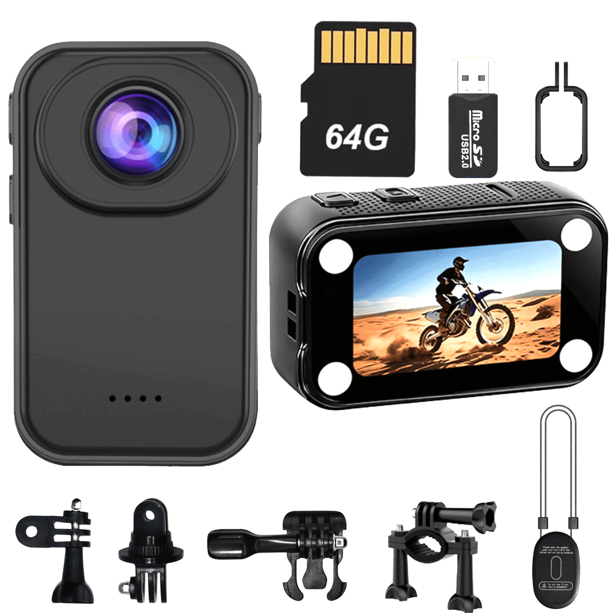 TIKBBRMG 2K Mini Body Camera with Audio Video Recording, Night Vision ...