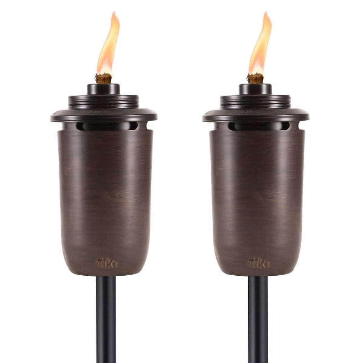 TIKI 2-Pack Honey Copper Outdoor Torches – Easy Install Decorative ...