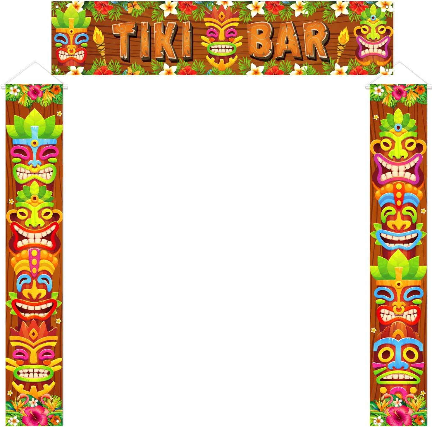 TIKI BAR Decorations Hawaii Aloha Banner Tiki Totem Banner for Luau ...