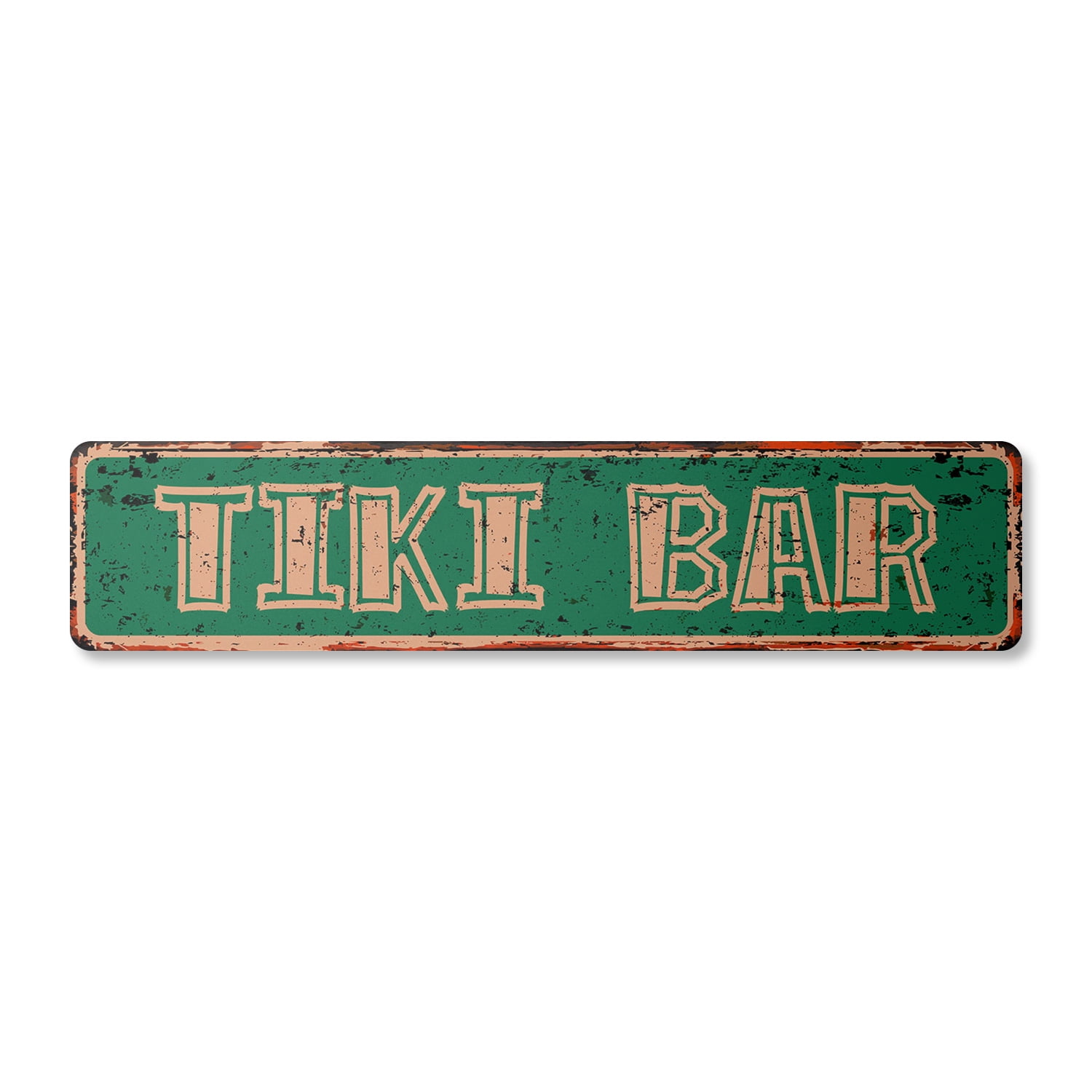 TIKI BAR Vintage Plastic Street Sign Polynesian bamboo hut drinker ...