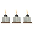 TIKI Table Torch Glass with Faux Wood Base 3-Pack, 4-Inch, Brown ...