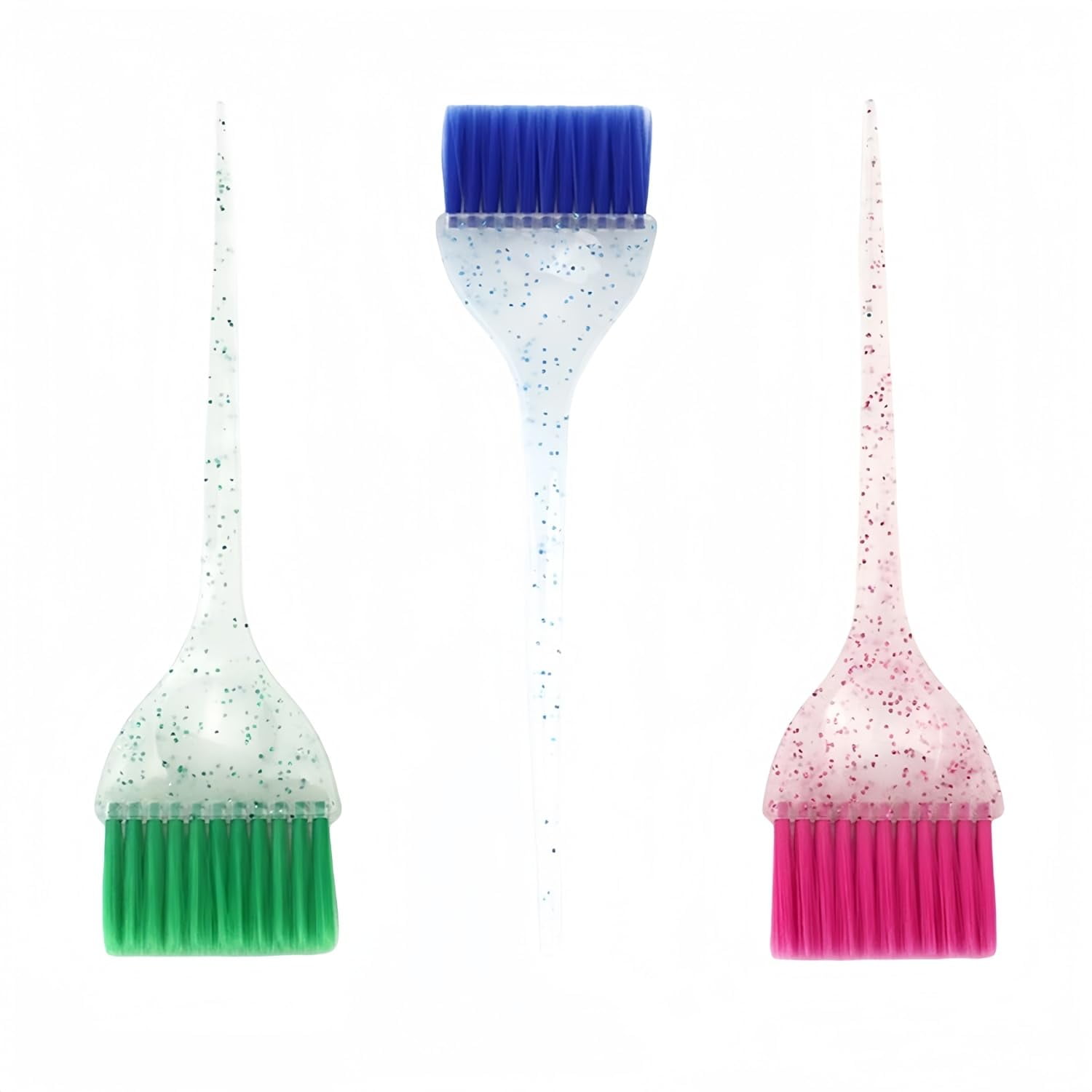 TIKMNO 3-Piece Hair Color Brush Set with Glitter Handles - Professional ...