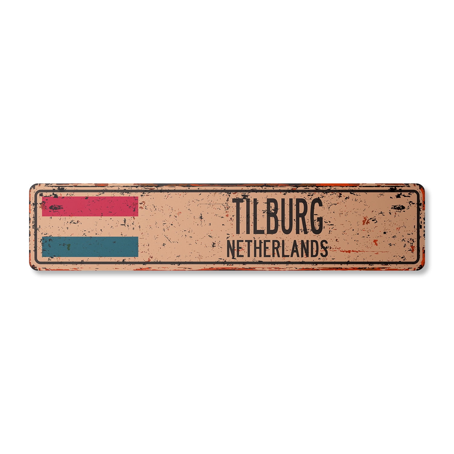 TILBURG NETHERLANDS Vintage Aluminum Street Sign Netherlander Dutch ...