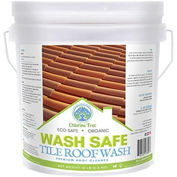 TILE ROOF WASH Premium Eco-Safe and Organic Tile Roof Cleaner, 10 lb ...