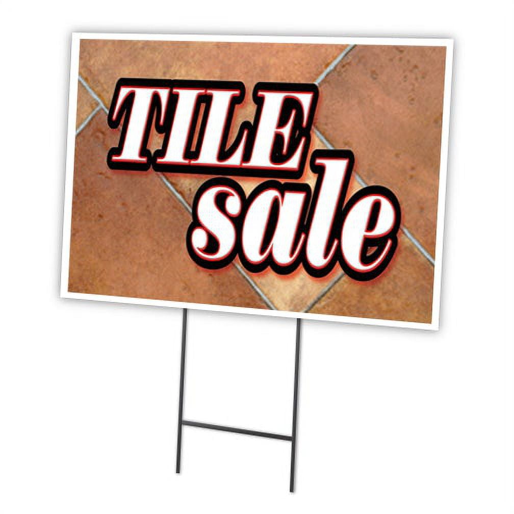 TILE SALE 18"x24" Yard Sign & Stake | Advertise Your Business | Stake ...