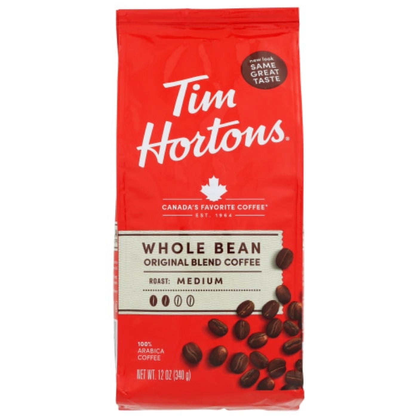 TIM HORTON COFFEE WHLB 100% ARABICA 12 OZ - Pack of 6 - Walmart.com