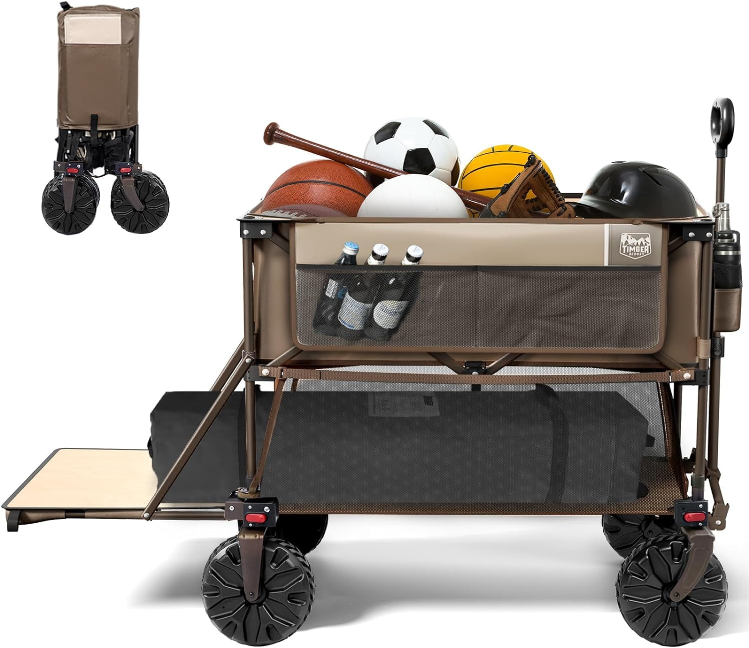 TIMBER RIDGE 400L Large Capacity Folding Double Decker Wagon, 54" Extra ...