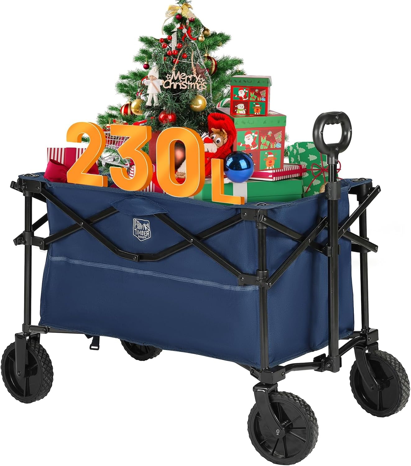 TIMBER RIDGE Folding Collapsible Wagon, Utility Push Pull Beach Wagon ...