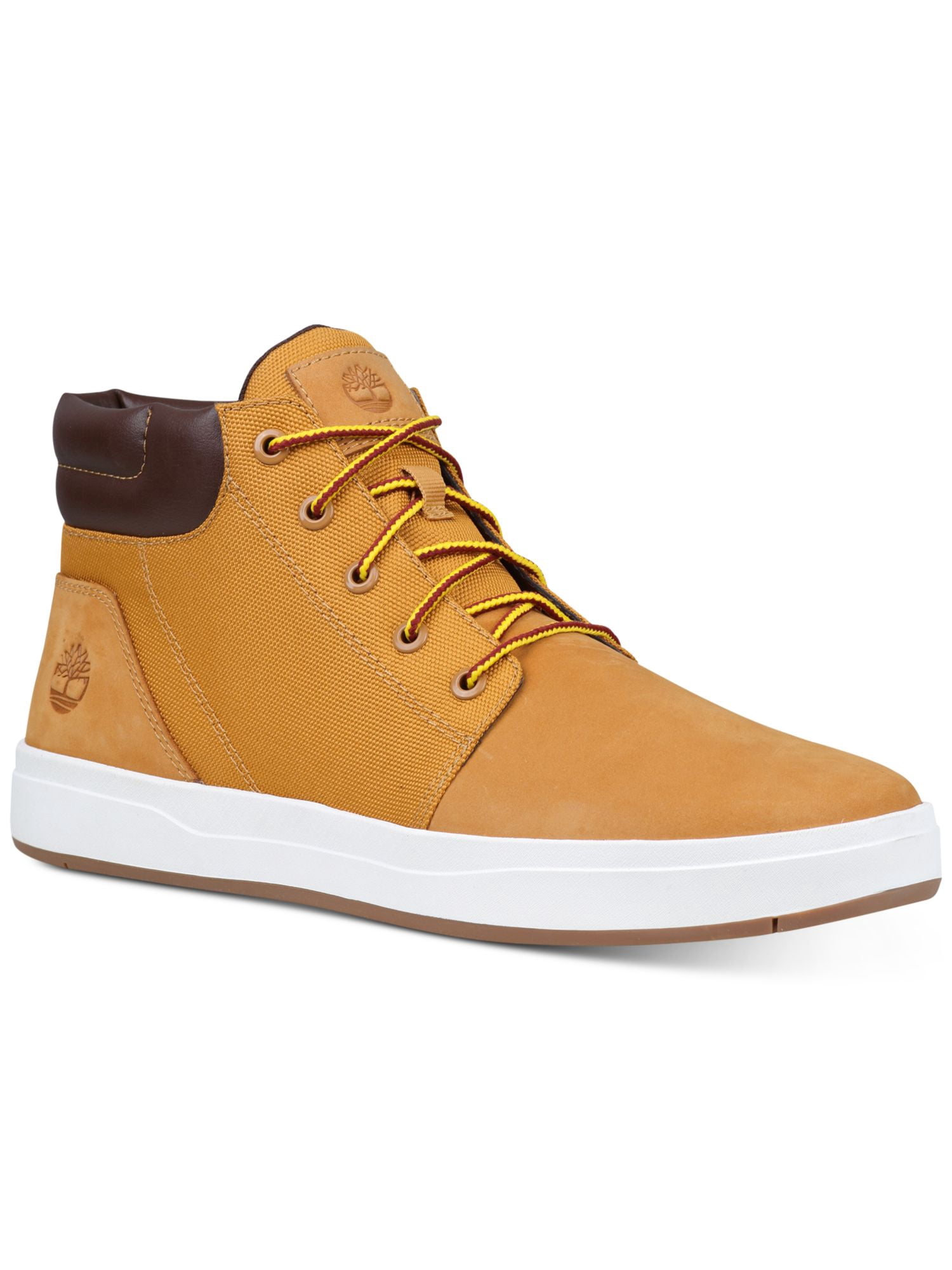 TIMBERLAND Mens Beige Mixed Media Padded Davis Square Toe Platform Lace ...