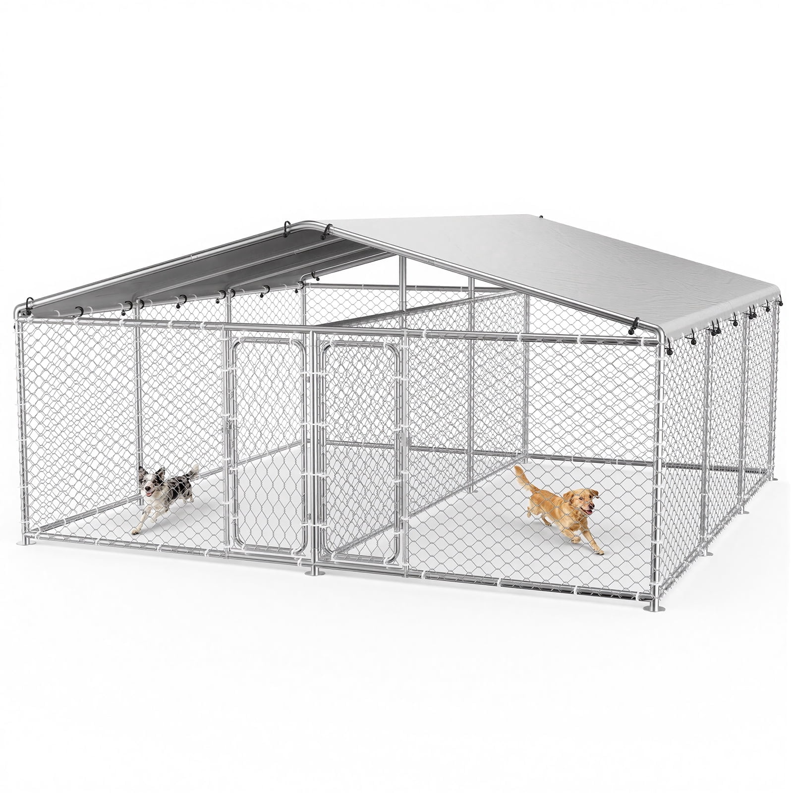 TIME RAY 15x15 ft Dog Kennel Outdoor for 2 Dogs,Outdoor Heavy Duty Dog ...