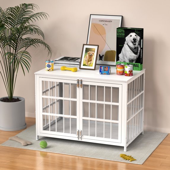 TIME RAY 38" Dog Crate Furniture, Wooden Heavy Duty Dog Kennel with ...