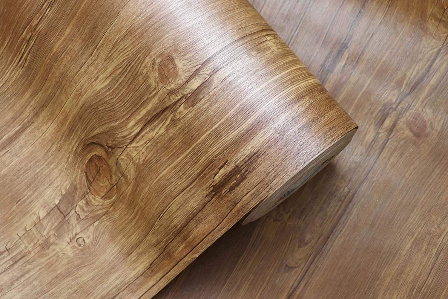 TIME TECH Teak Wood Grain Textured Vinyl Wrap Sticker Self Adhesive ...