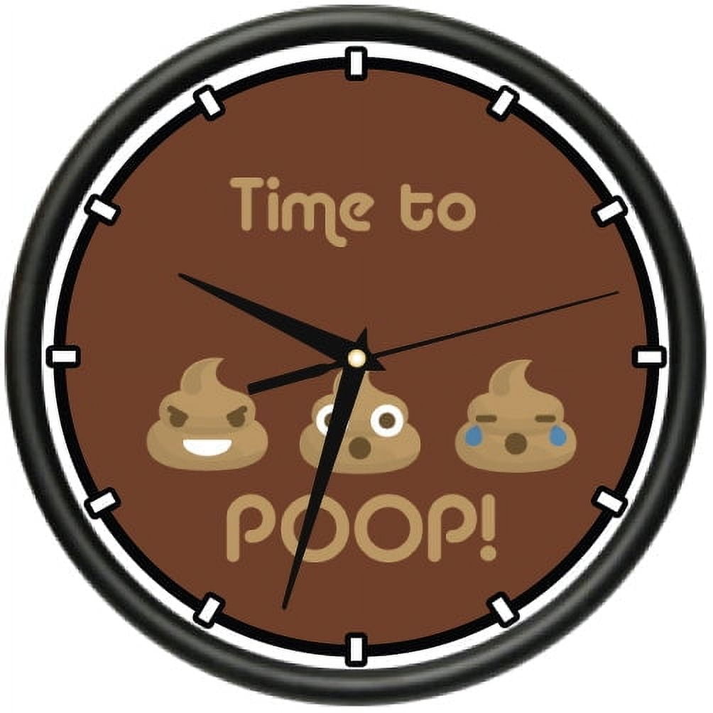 TIME TO POOP Wall Clock funny crude cute gag gift - Walmart.com