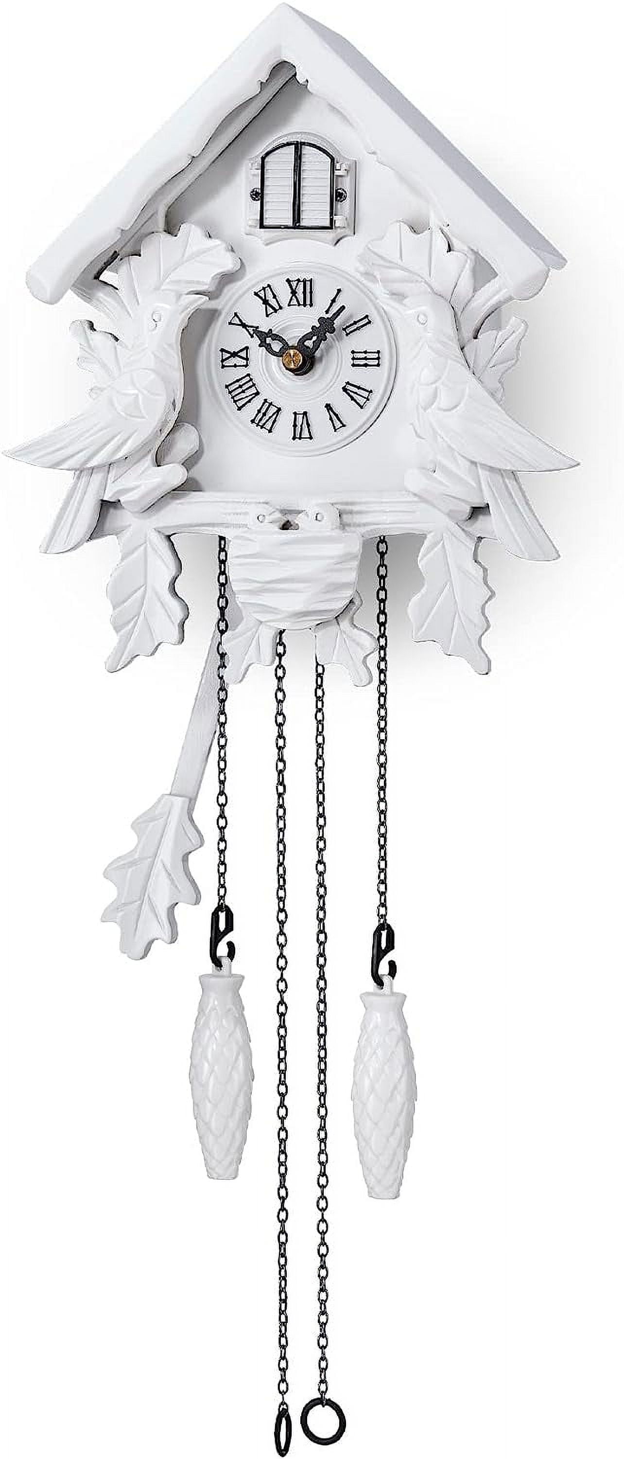 TIMEGEAR Cuckoo Clock with Night Mode, Singing Bird, Wooden Decorations ...