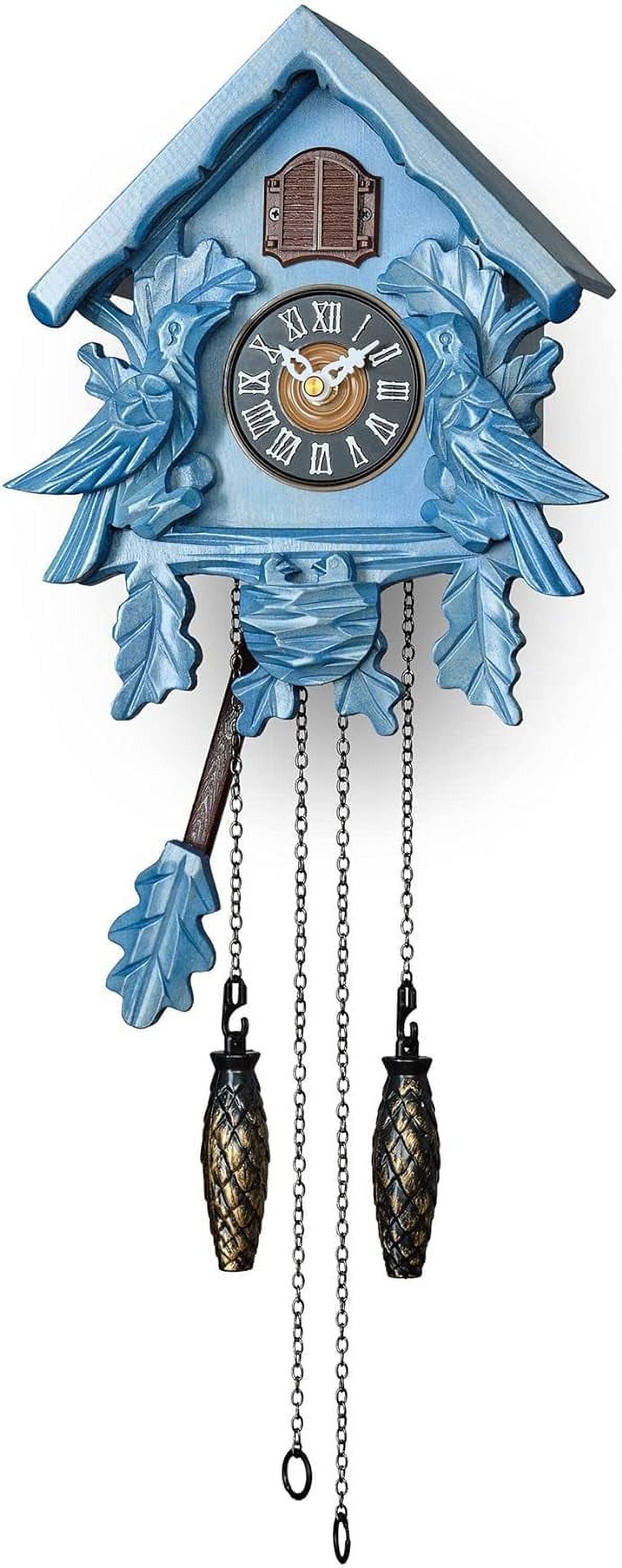 TIMEGEAR Cuckoo Clock with Night Mode, Singing Bird, Wooden Decorations ...