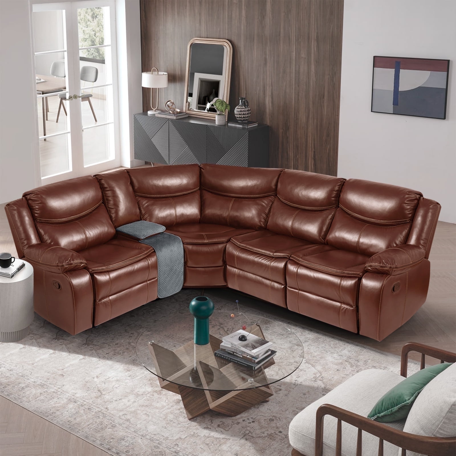 Timeles Waterproof Velvet Recliner Console Seat Covers without Backrest ...