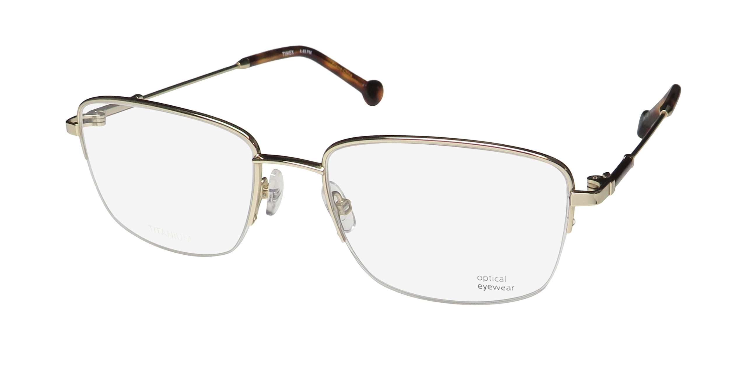 TIMEX 4:49 PM TITANIUM HALF-RIMLESS LIGHT WEIGHT PREMIUM EYEGLASS FRAME ...