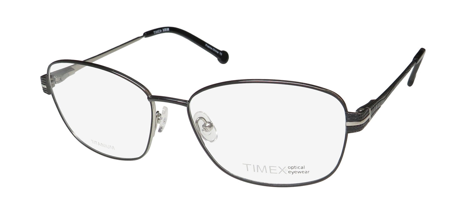 TIMEX 9:39 AM TITANIUM LIGHT WEIGHT SIGNATURE LOGO ADULTS EYEGLASS ...