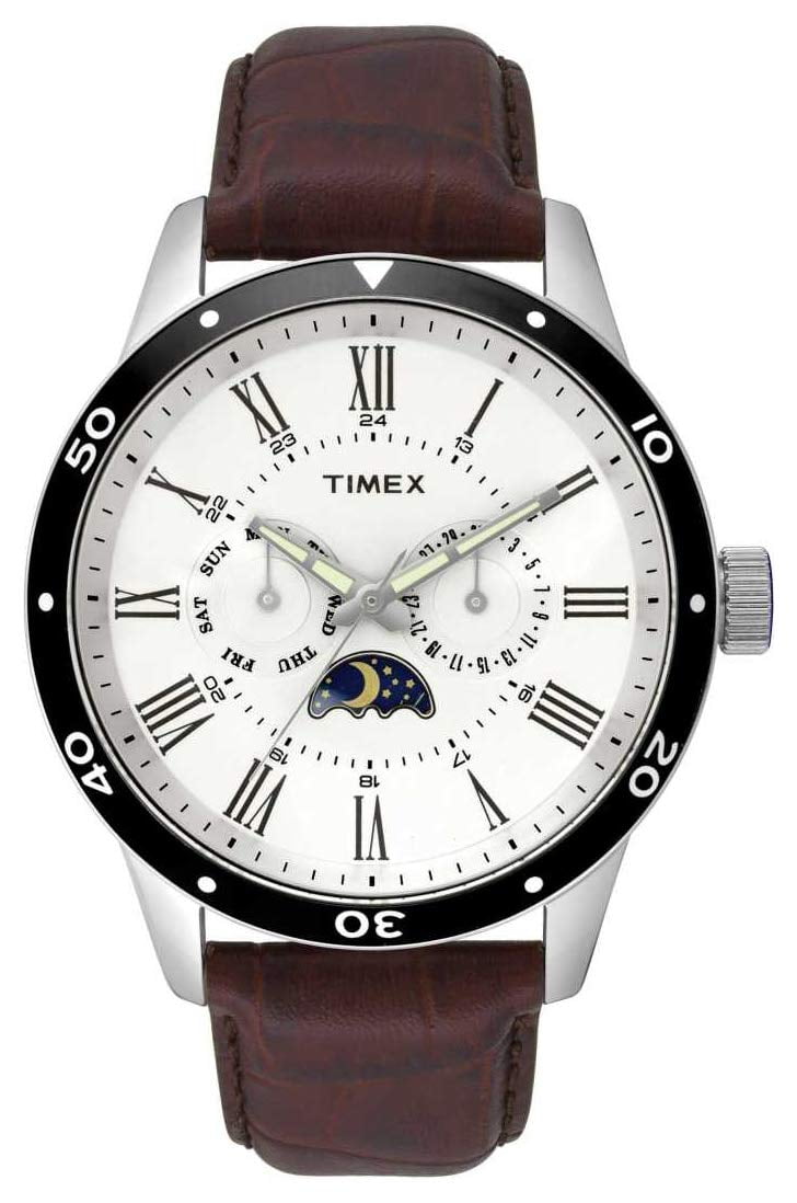 TIMEX Brown Leather Watch-TW2R57100 - Walmart.com