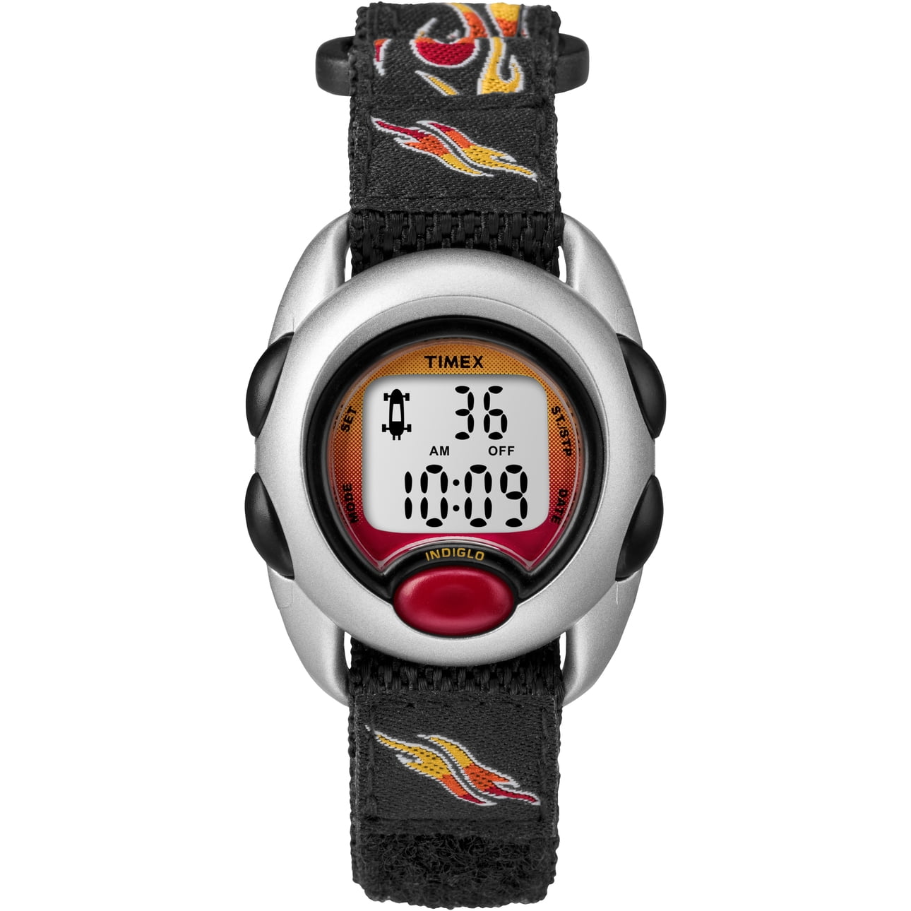 TIMEX TIME MACHINES® 34mm Flames Elastic Fabric Kids Digital Watch ...