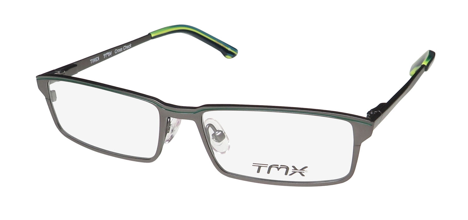 TIMEX TMX CROSS CHECK RECTANGULAR SHAPED LENSES MENS RARE EYEGLASS ...