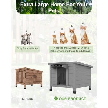 Mcombo 43.5" Tall Solid Wood Cat House w/ Scratching Columns Beige 0505 ...