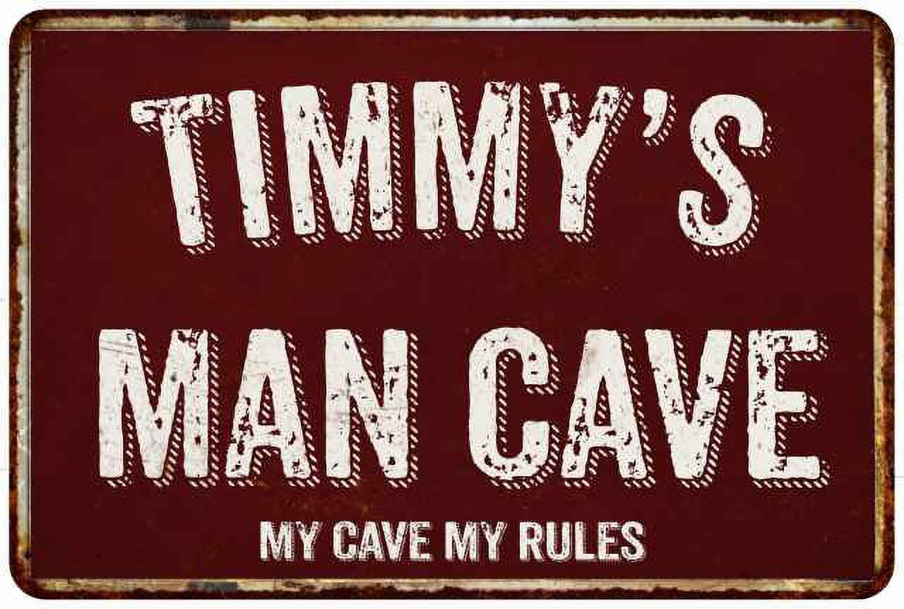 TIMMY'S Man Cave Red Grunge Sign Metal 8x12 Decor 208120003232 ...