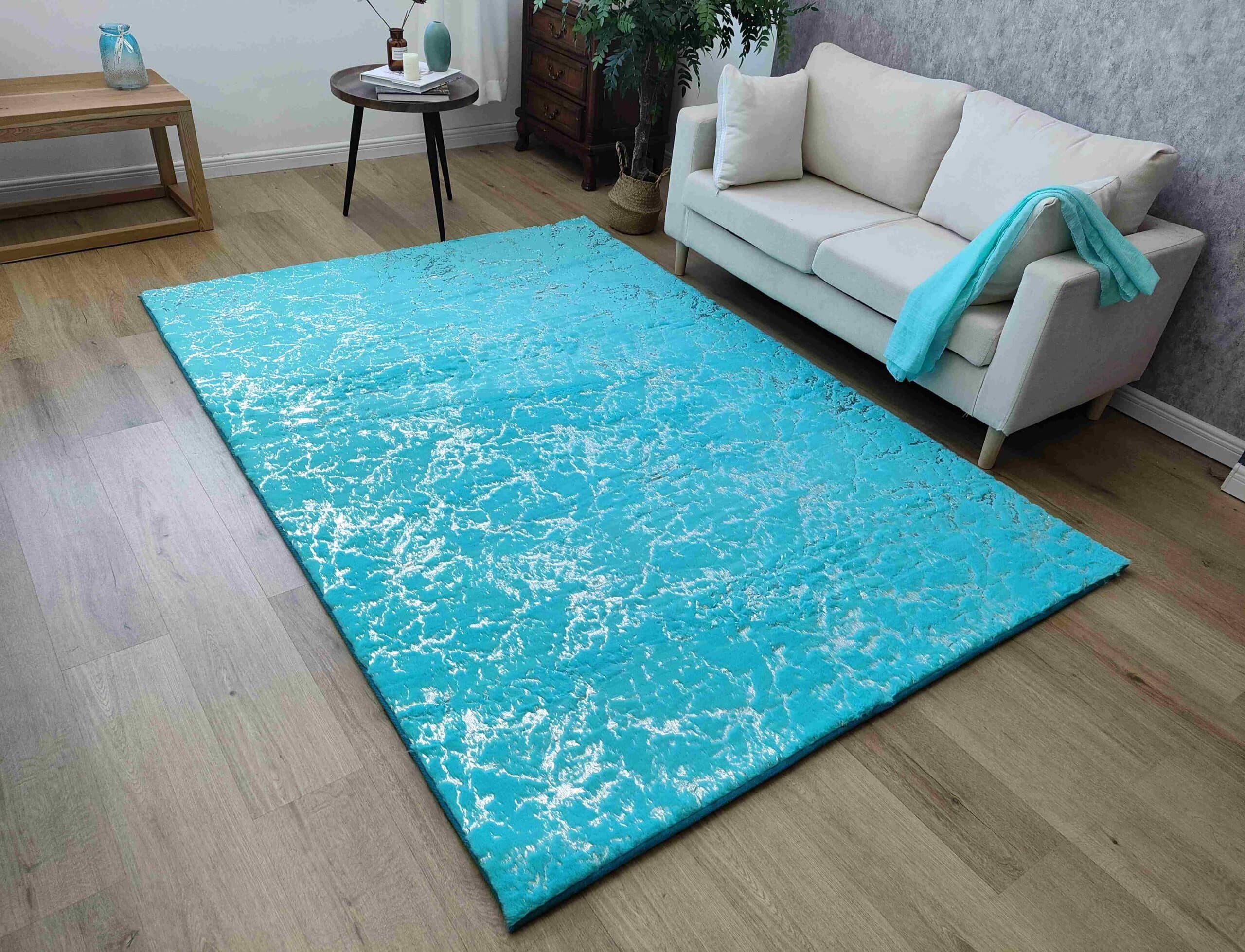 Planet Rugs Soft Touch Shaggy Rug 5'2"x7'5" Turquoise - Walmart.com