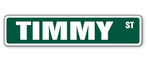 TIMMY Street Sign Childrens Name Room Sign | Indoor/Outdoor | 36" Wide ...