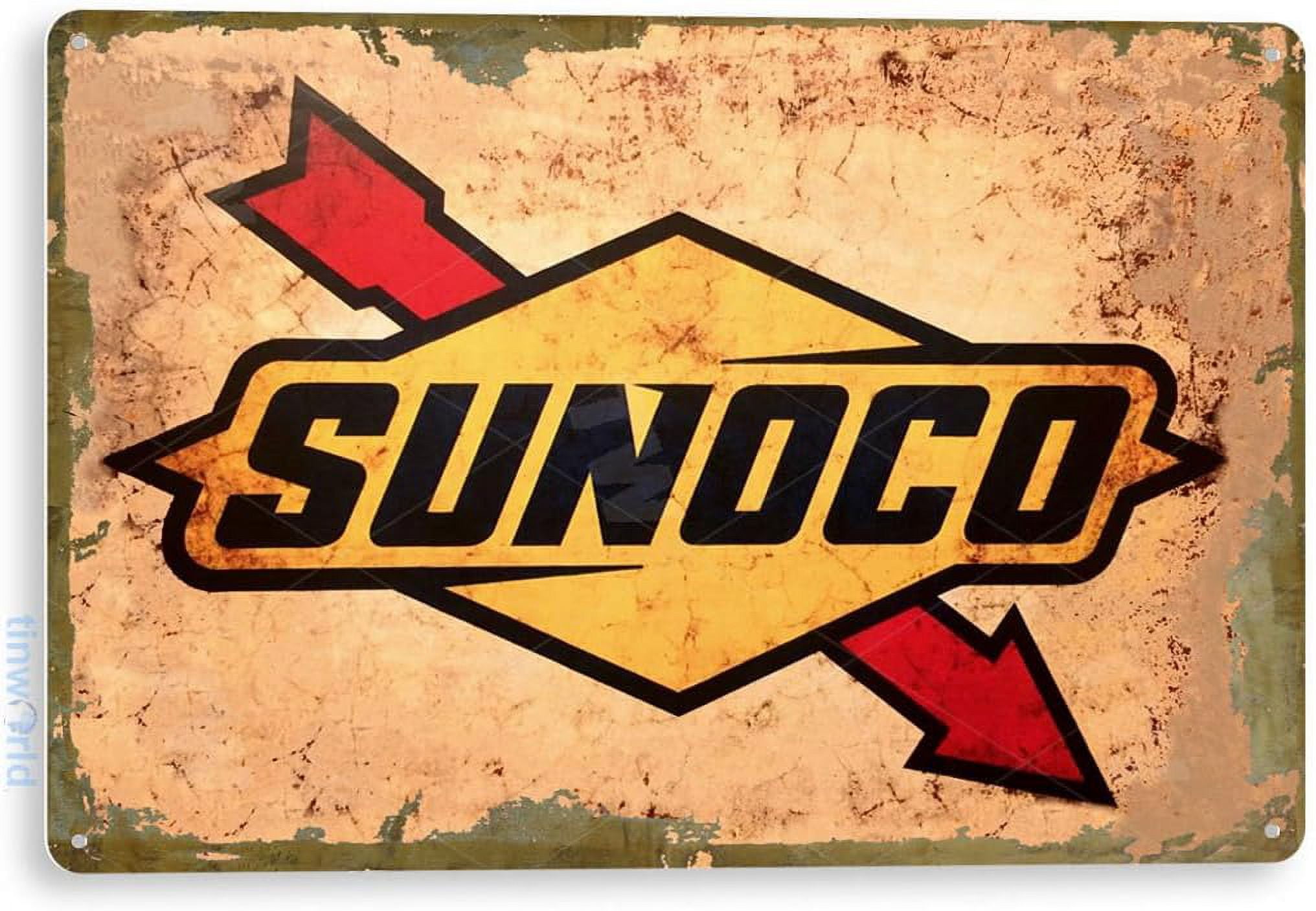 TIN Sign C433 Sunoco Gas Oil Gas Station Sign Garage Auto Shop Cave ...