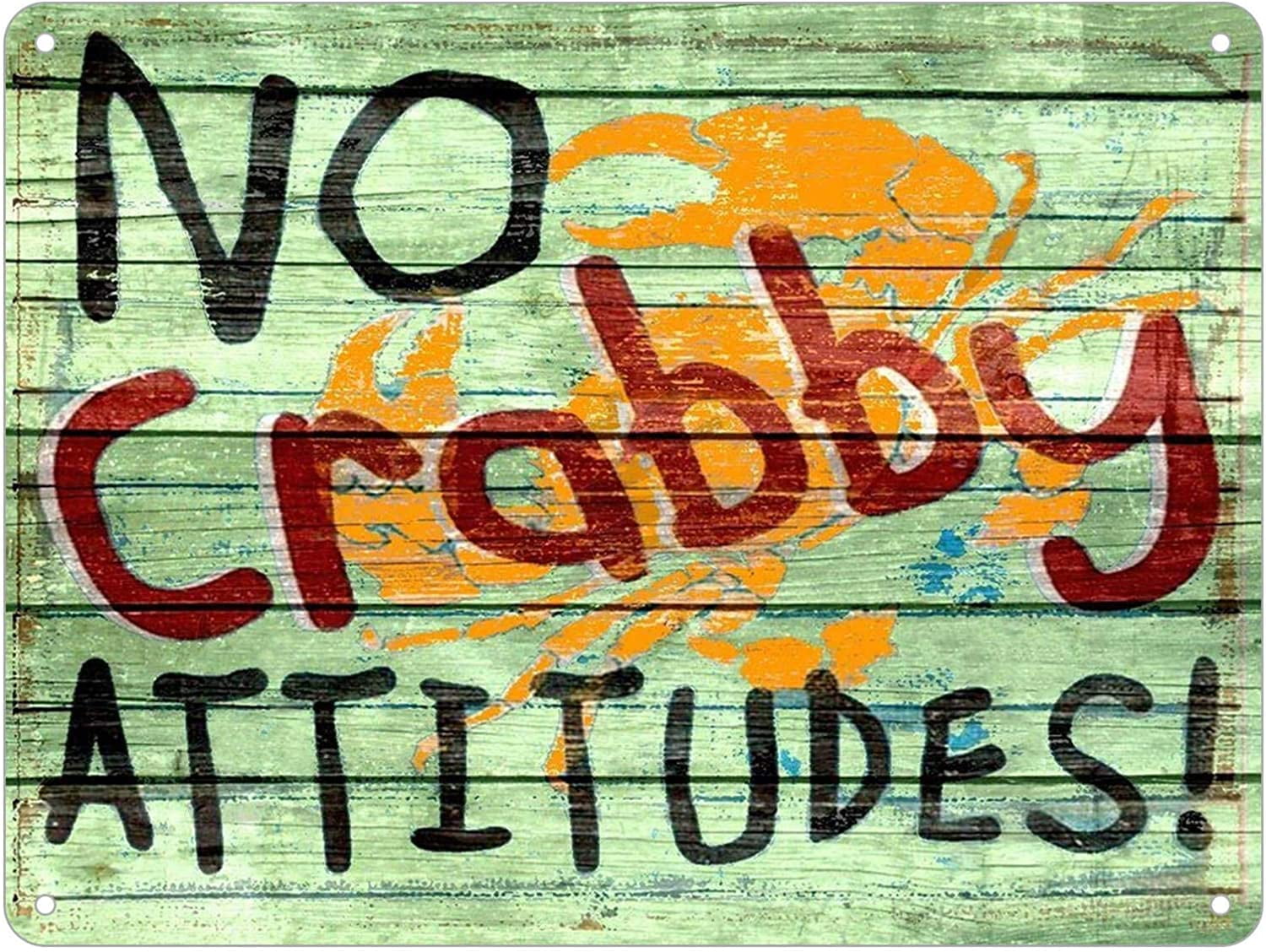 TIN Sign No Crab Attitude Funny Cafe Bar Seafood Beach House Crab ...
