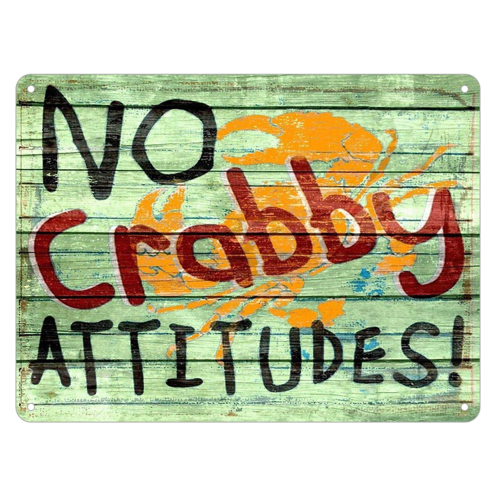 TIN Sign No Crab Attitude Funny Cafe Bar Seafood Beach House Crab ...