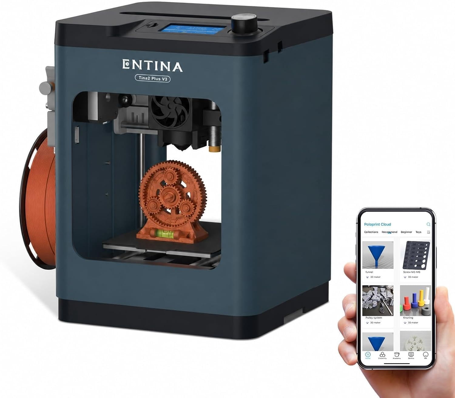 TINA2PLUS 3D Printer,250 mm/s Fast Printing,Fully Assembled,Auto ...