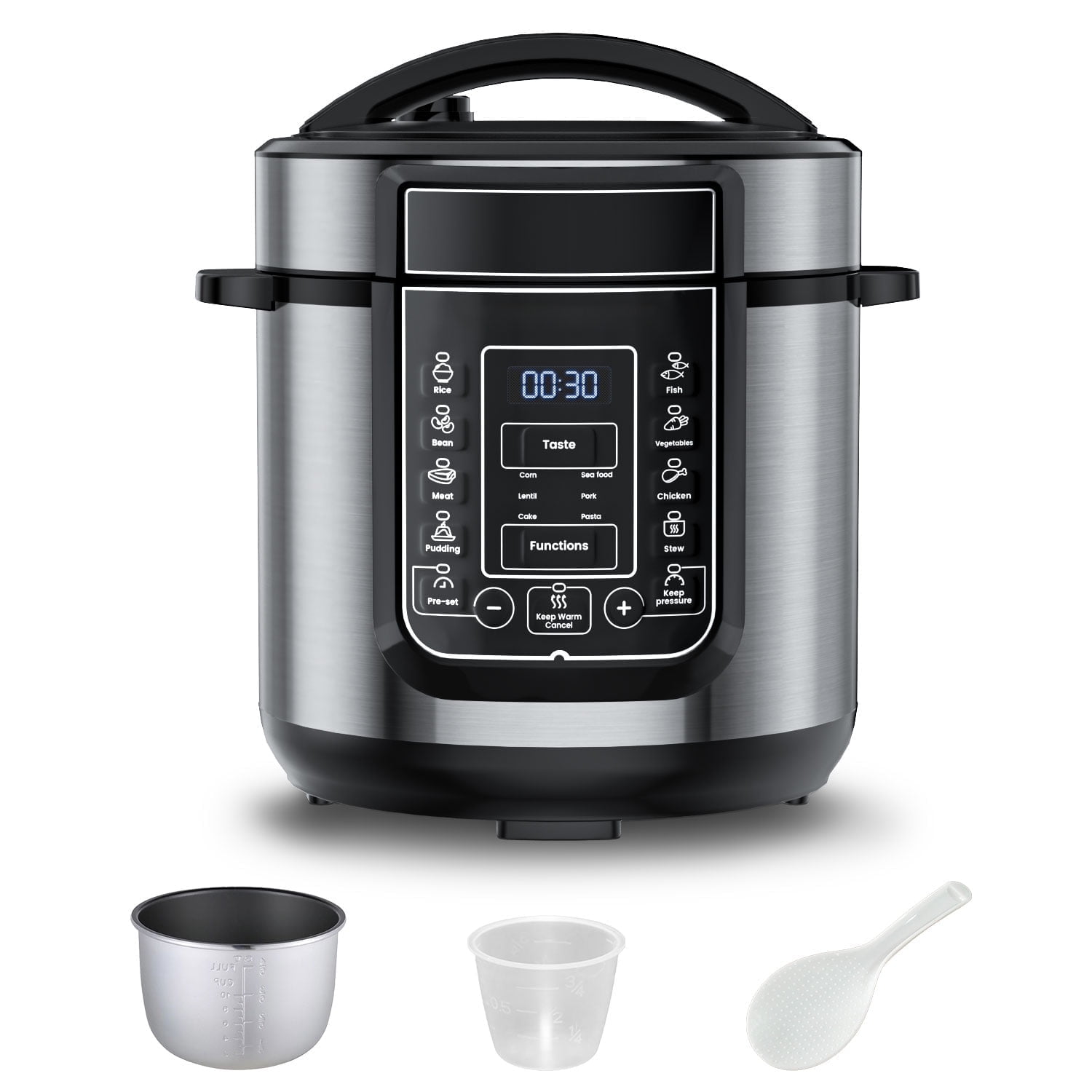 TINANA 9-in-1 Electric Pressure Cooker 6 Quart, 14 Presets Instant ...