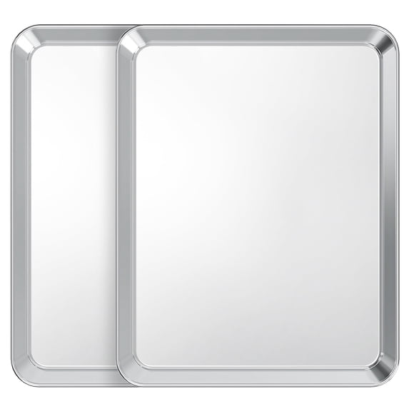 TINANA Baking Sheet Set of 2, Stainless Steel 16x12x1 inches, Mirror ...