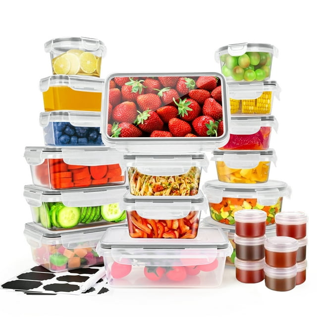 TINANA Food Storage Containers with Airtight Lids, 52 PCS Kitchen ...