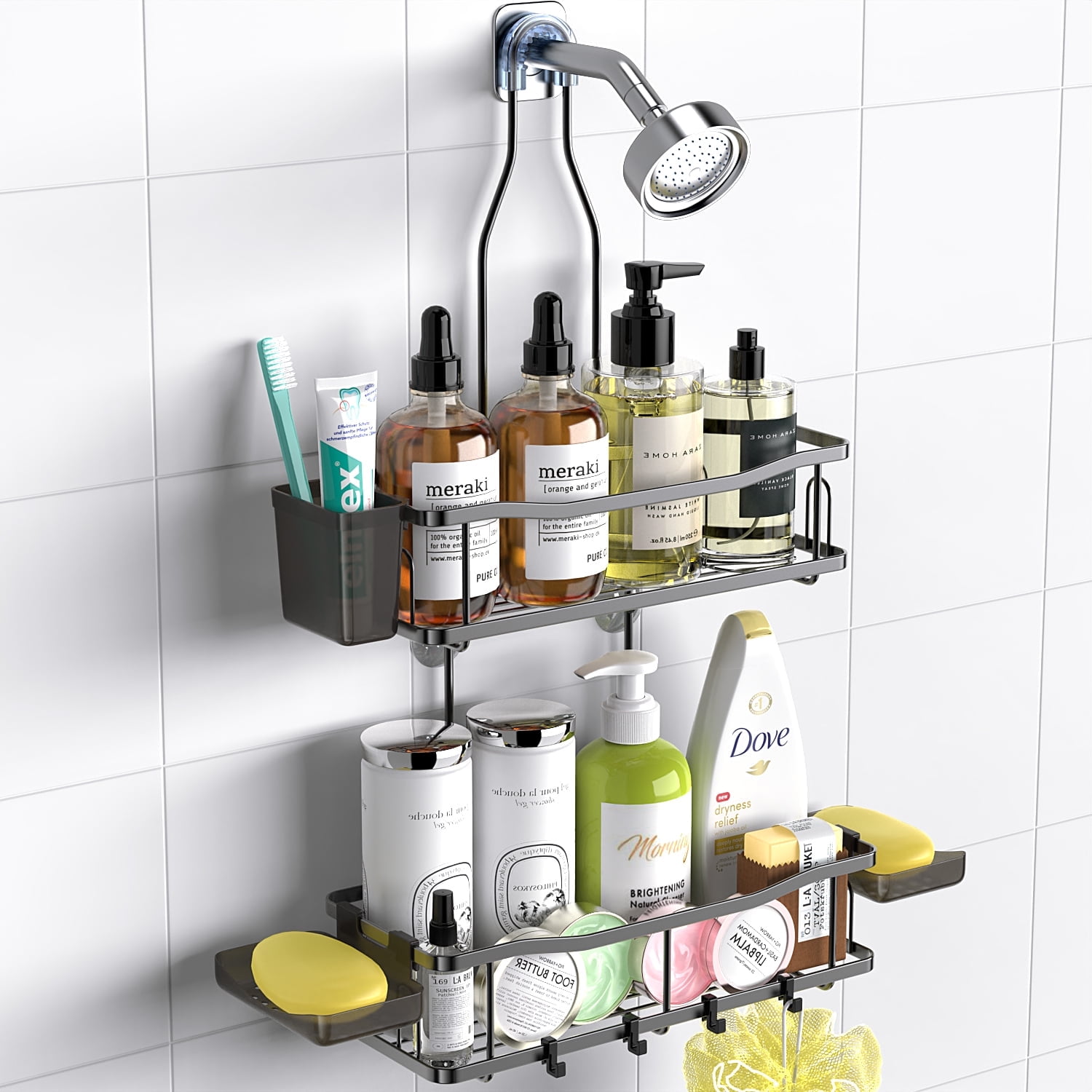 TINANA Hanging Shower Caddy, Rustproof Shower Shelf Racks Over Shower ...