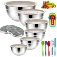 RKZDSR 5 Pcs Stainless Steel Home Kitchen Food Container Storage Mixing ...